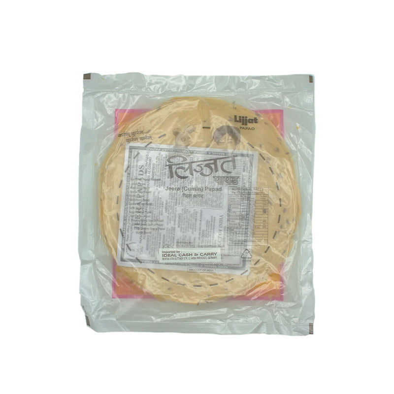 Lijjat Jeera Cumin Papad 200g – MD-Store